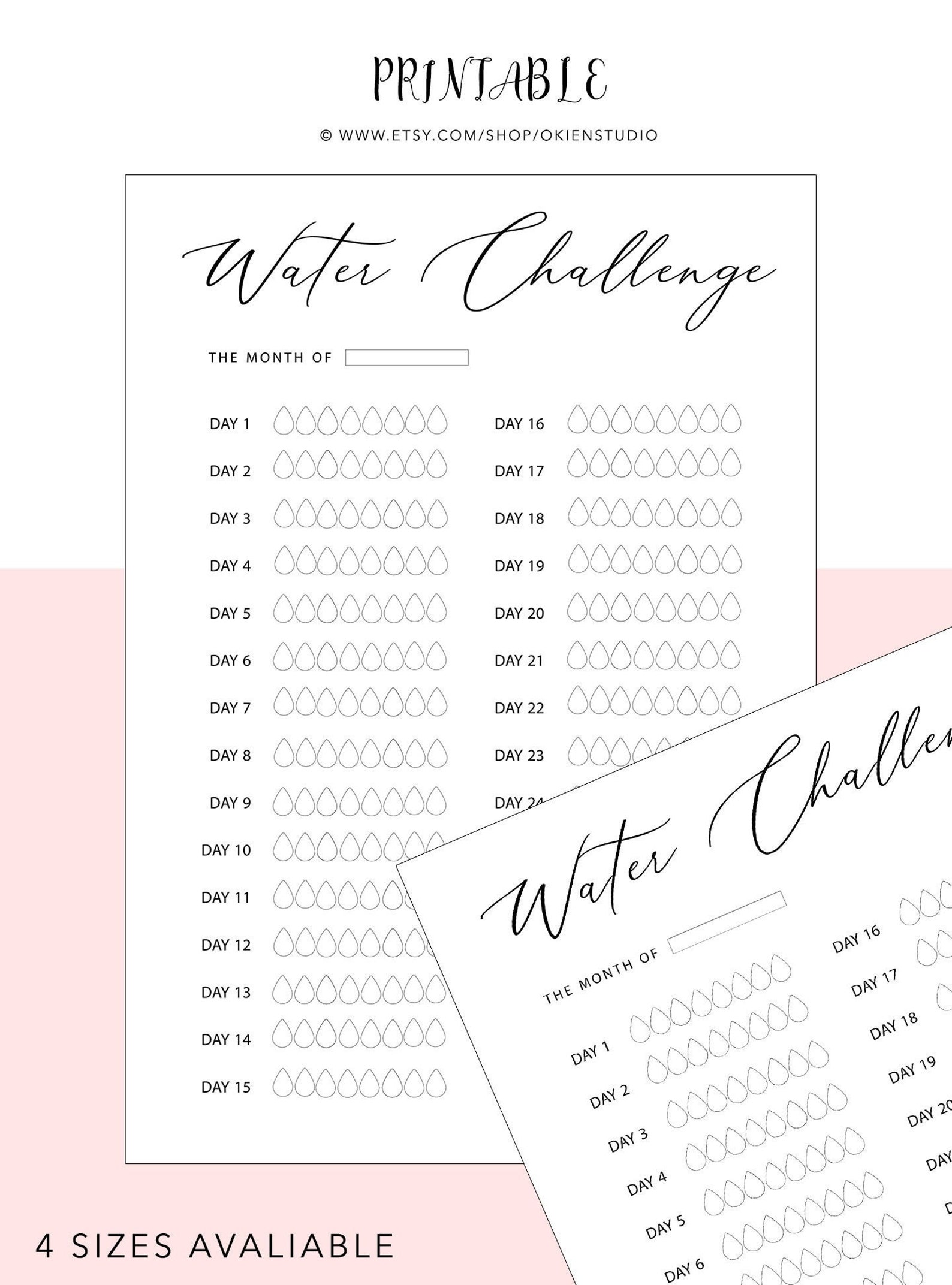 Printable Water Tracker Insert: Hydrate Planner (digital Download) - Etsy