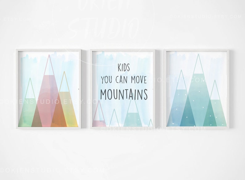 You Can Move Mountains Mountain Wall Art Kids Wall Decor - Etsy