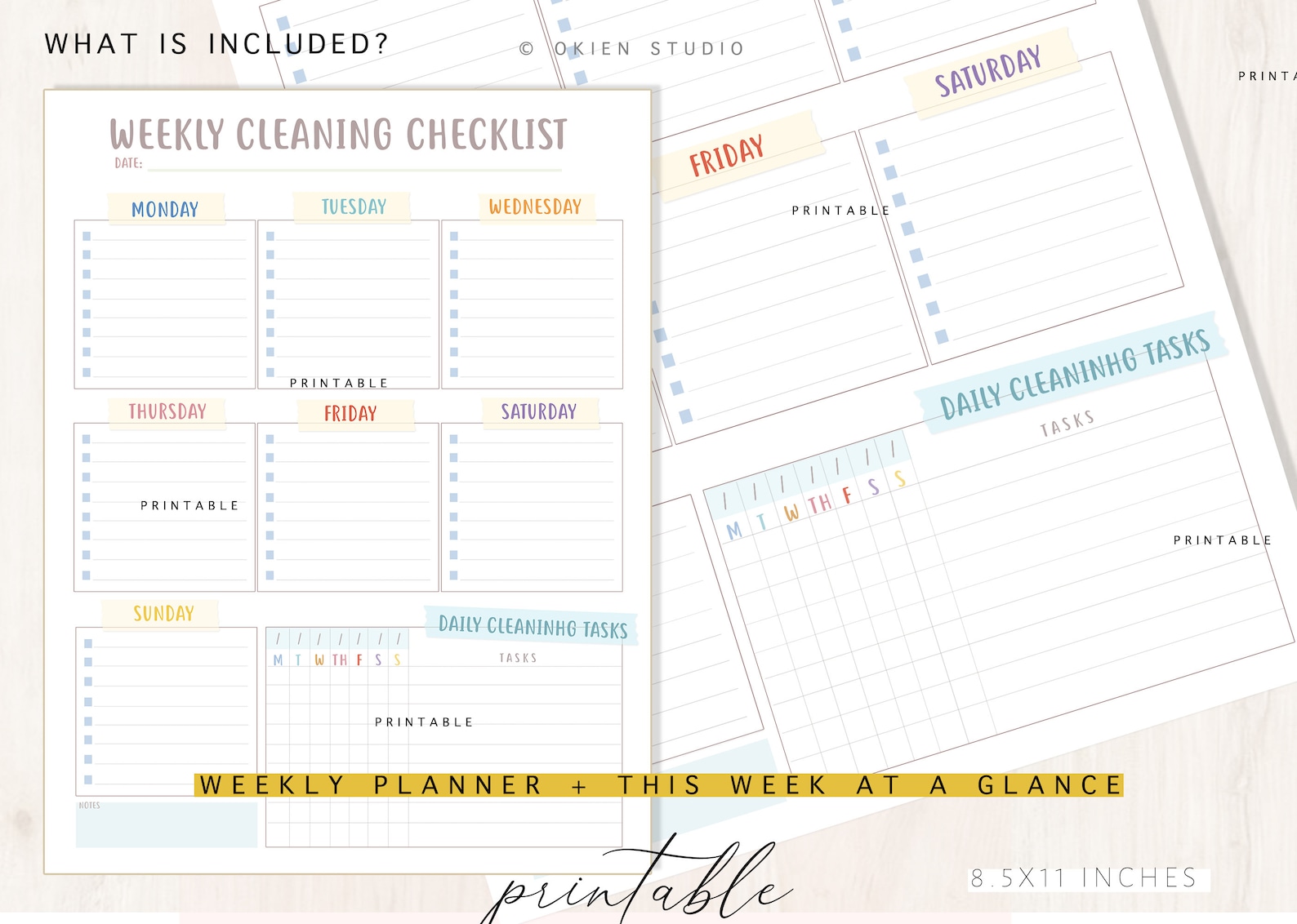 Planner Bundle Printable 11pages Daily Routine Chart Weekly - Etsy