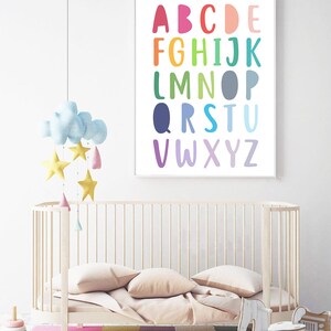 Alphabet Poster, Number Chart 1-20, Montessori Printable, Number Wall ...