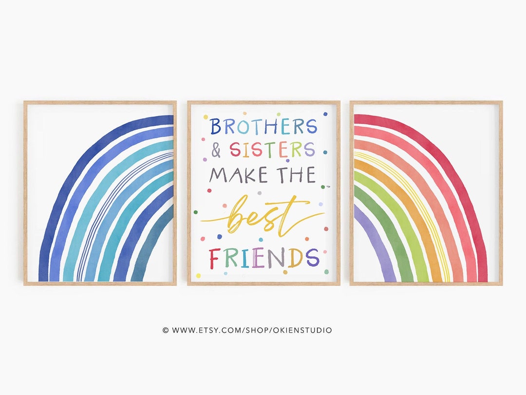 Brother Sister Best Friends Poster, Sibling Print, Brother and Sister ...