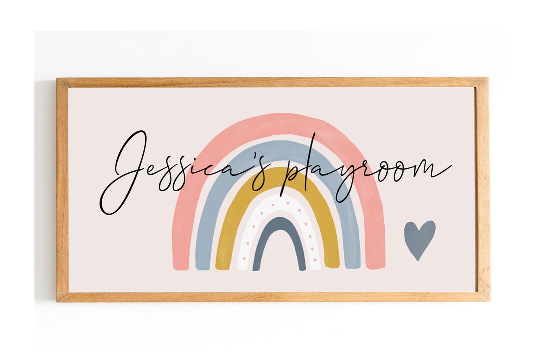 Custom Name Sign Nursery, Rainbow Name Sign, Long Name Sign, Girls ...