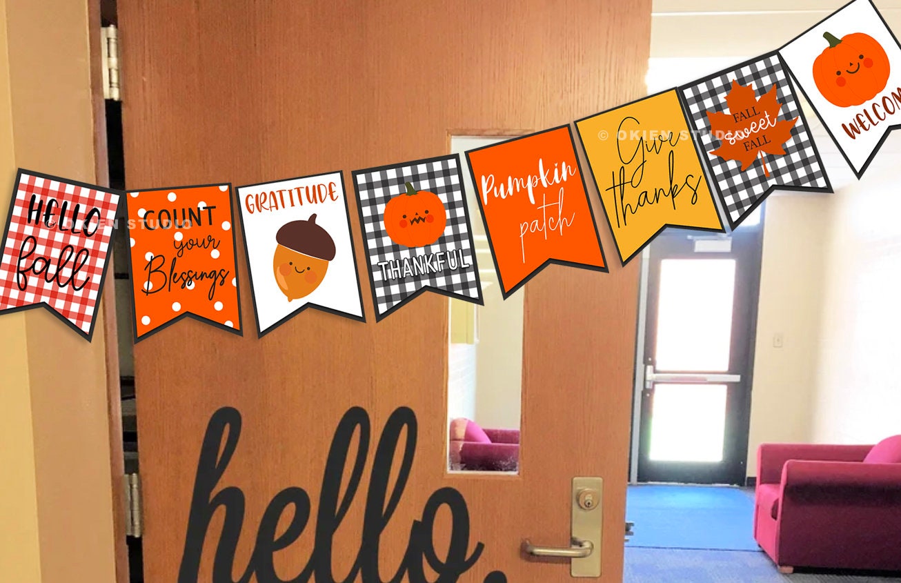 Fall Classroom Banner Printable: Thanksgiving Autumn Decor (PDF) - Etsy