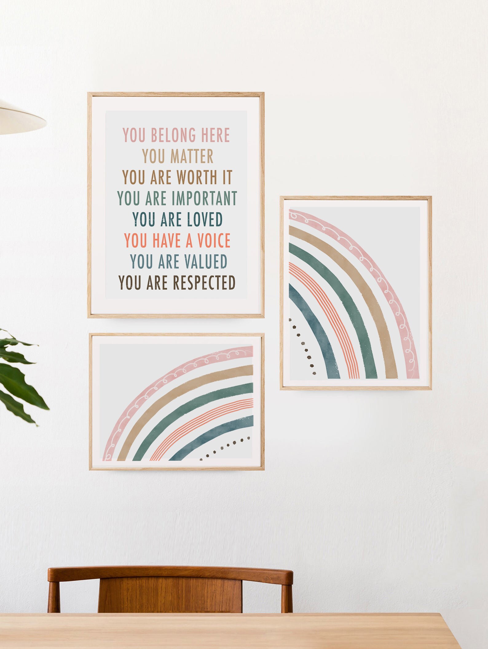 Adventure Awaits Poster Boho Rainbow Art you are enough | Etsy