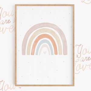 Rainbow Wall Art, Boho Nursery, Pastel Rainbow Decor, Rainbow Poster ...