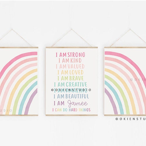 Positive Affirmations Wall Art I Am Sign Classroom Poster - Etsy
