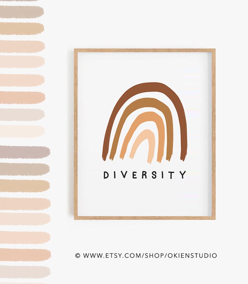 Set of 2 Diversity Art Print Diversity Kid Room Classroom | Etsy
