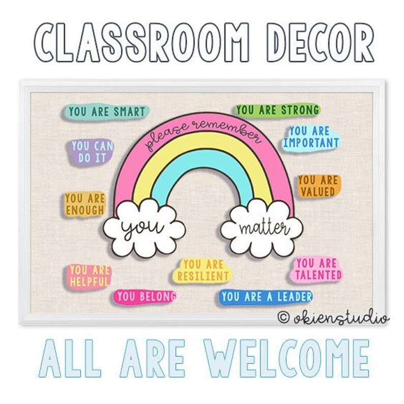 Rainbow Classroom Decor: Positive Affirmations Printable (digital File ...