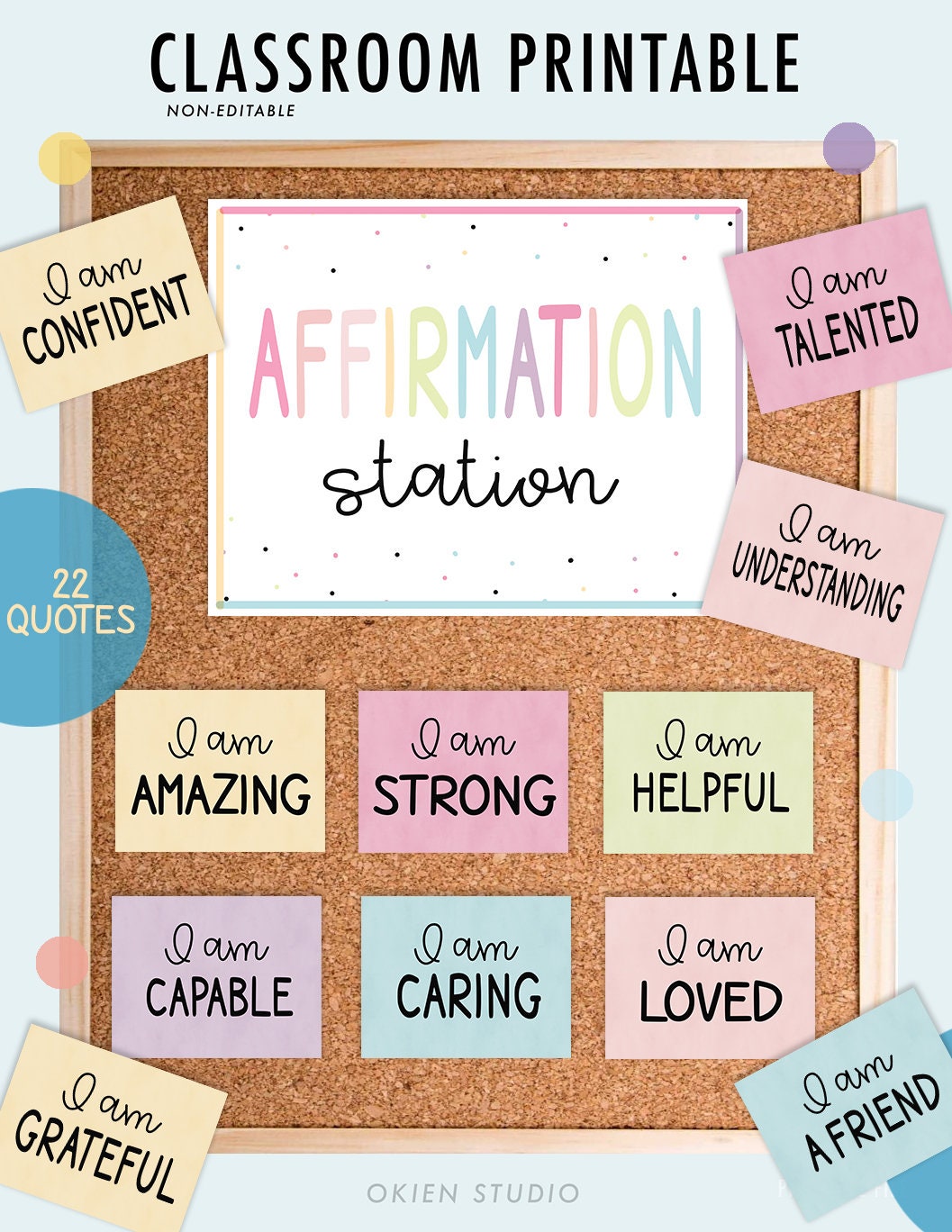 Positive Affirmations Cards Wall Art Alphabet Letters for - Etsy