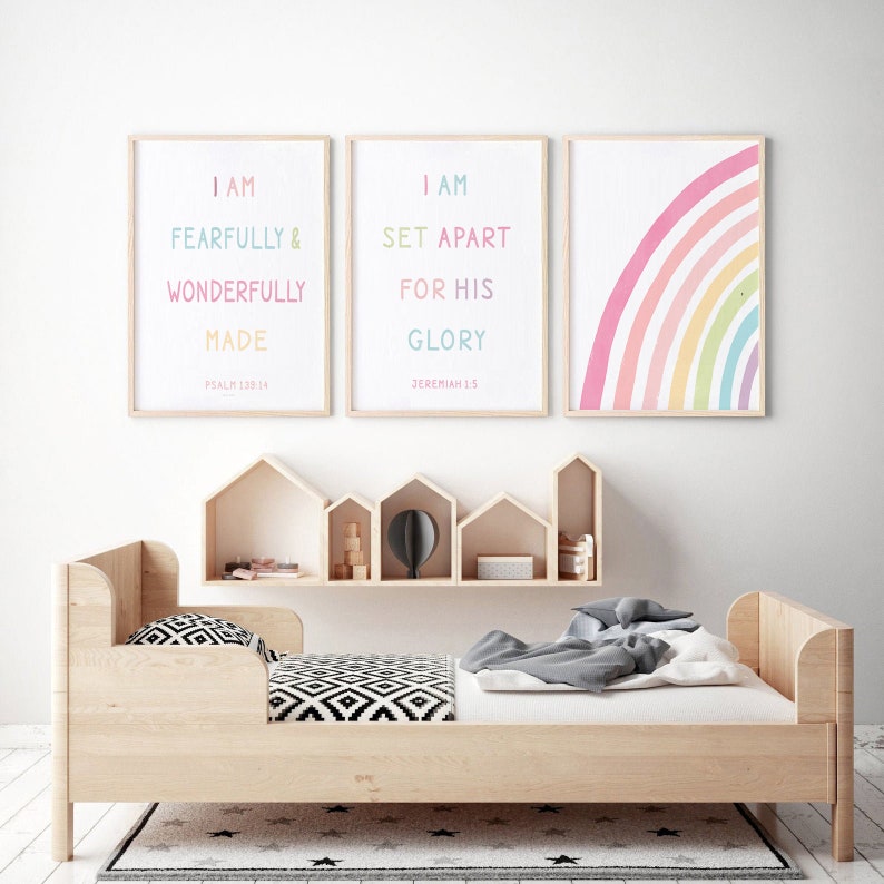 Nursery Bible Verse Wall Art Boho Christian Art Scripture - Etsy