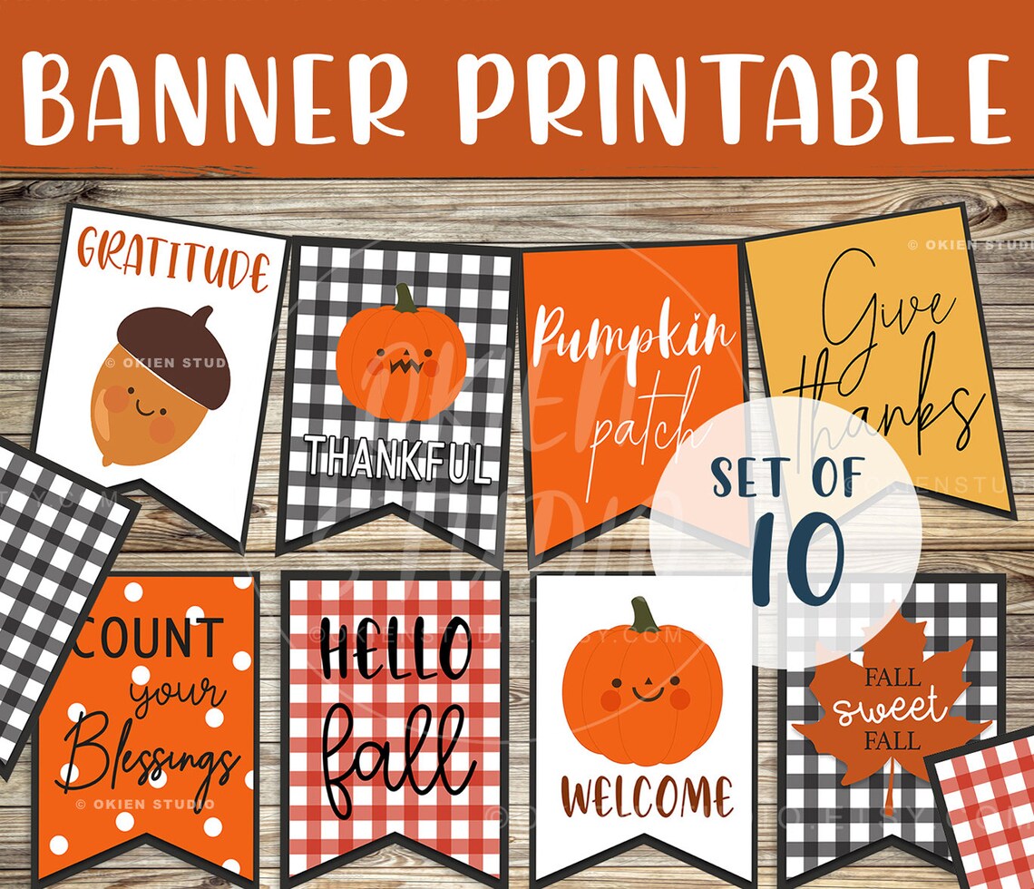 Fall Classroom Banner Printable: Thanksgiving Autumn Decor (PDF) - Etsy