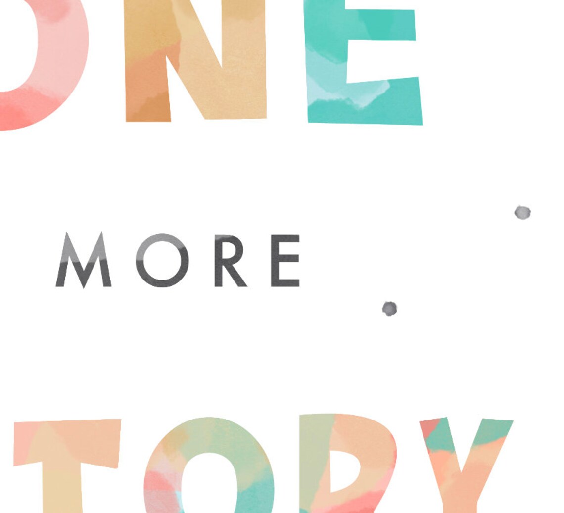One More Story Girl's Room Wall Art Print (digital Download) - Etsy