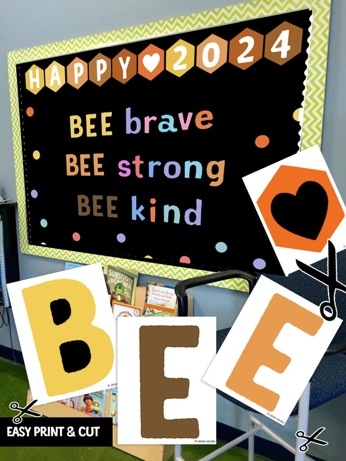 Bee Bulletin Board Kit, 2025, School Bulletin Board Printables, Bee ...