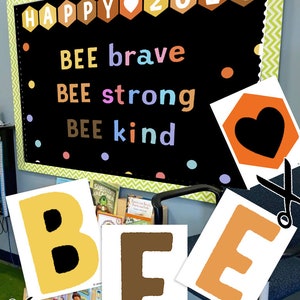 New Year Bulletin Board Kit, 2024 Bulletin Board Printables, Bee Theme ...