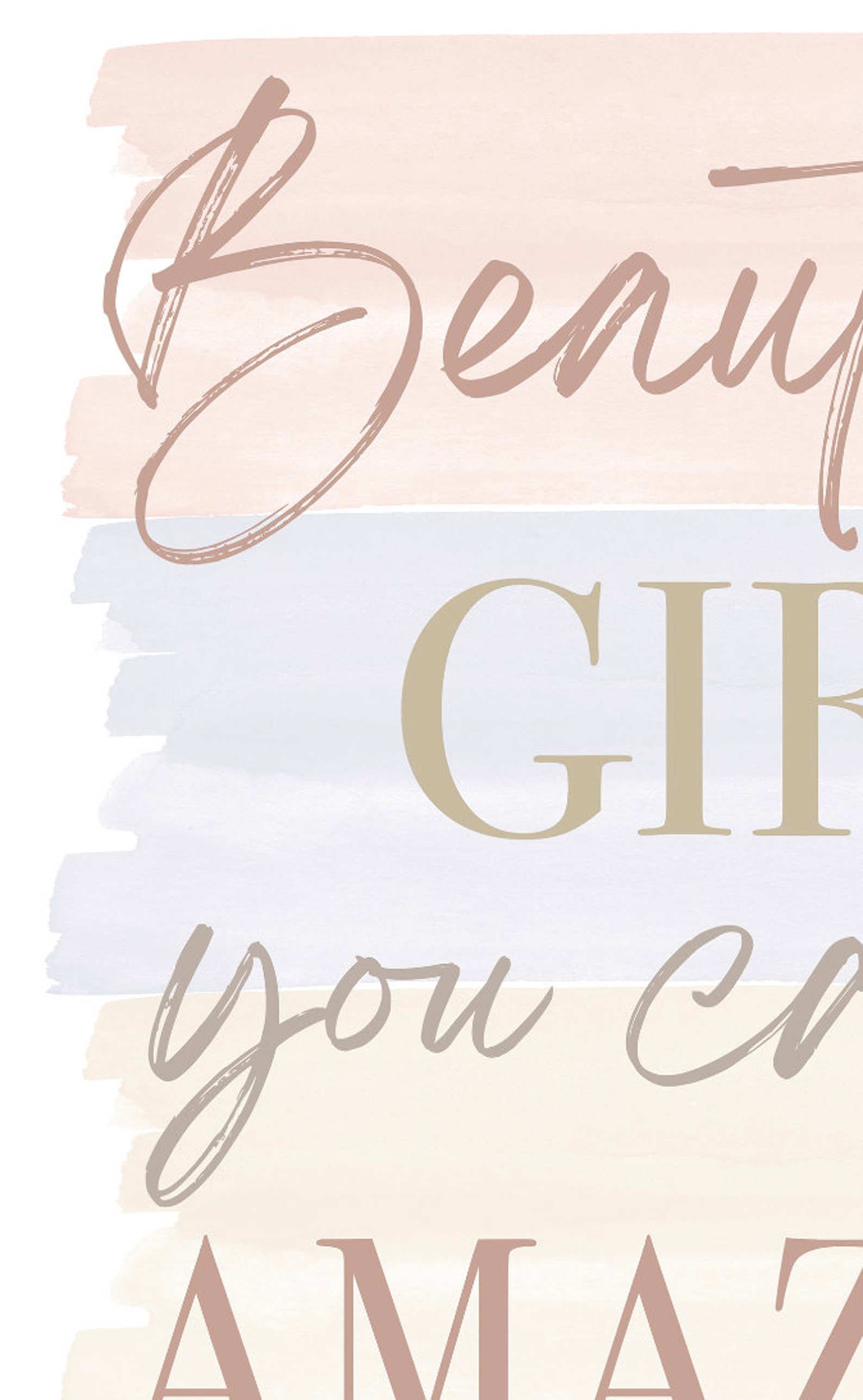 Beautiful Girl You Can Do Amazing Things Affirmation Wall | Etsy