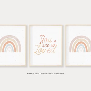 Rainbow Wall Art, Boho Nursery, Pastel Rainbow Decor, Rainbow Poster ...