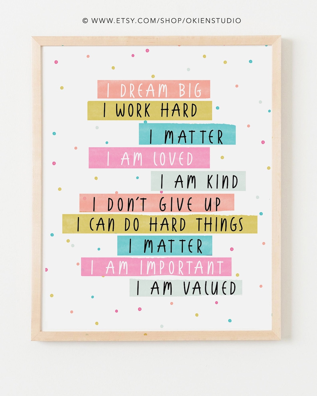 Positive Affirmations Art Print: Boho Girl Room Decor (digital Download ...