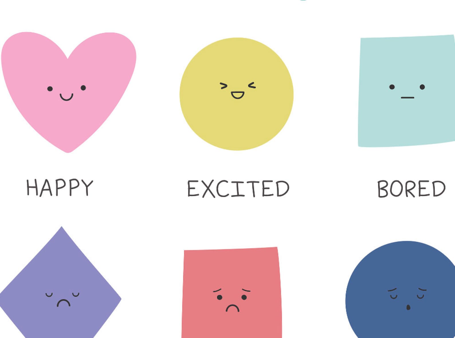 Rainbow Feelings Chart Emotions Print Shapes PRINTABLE Wall - Etsy
