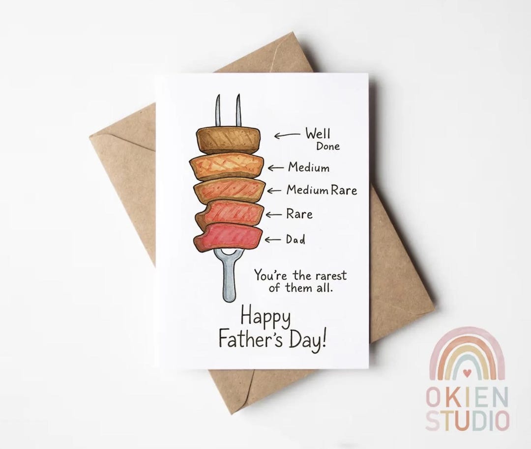 Funny Father's Day Card Printable, Rare Steak Dad Card, You Are the ...