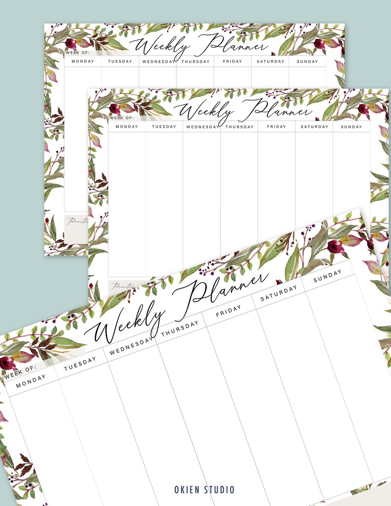 Weekly Planner Printable Christmas Weekly Schedule Elegant - Etsy