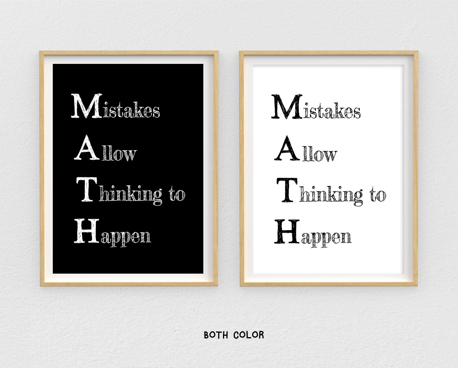 Set of 2 Math Quote Wall Art MATH Wall Art Stephen Hawking | Etsy