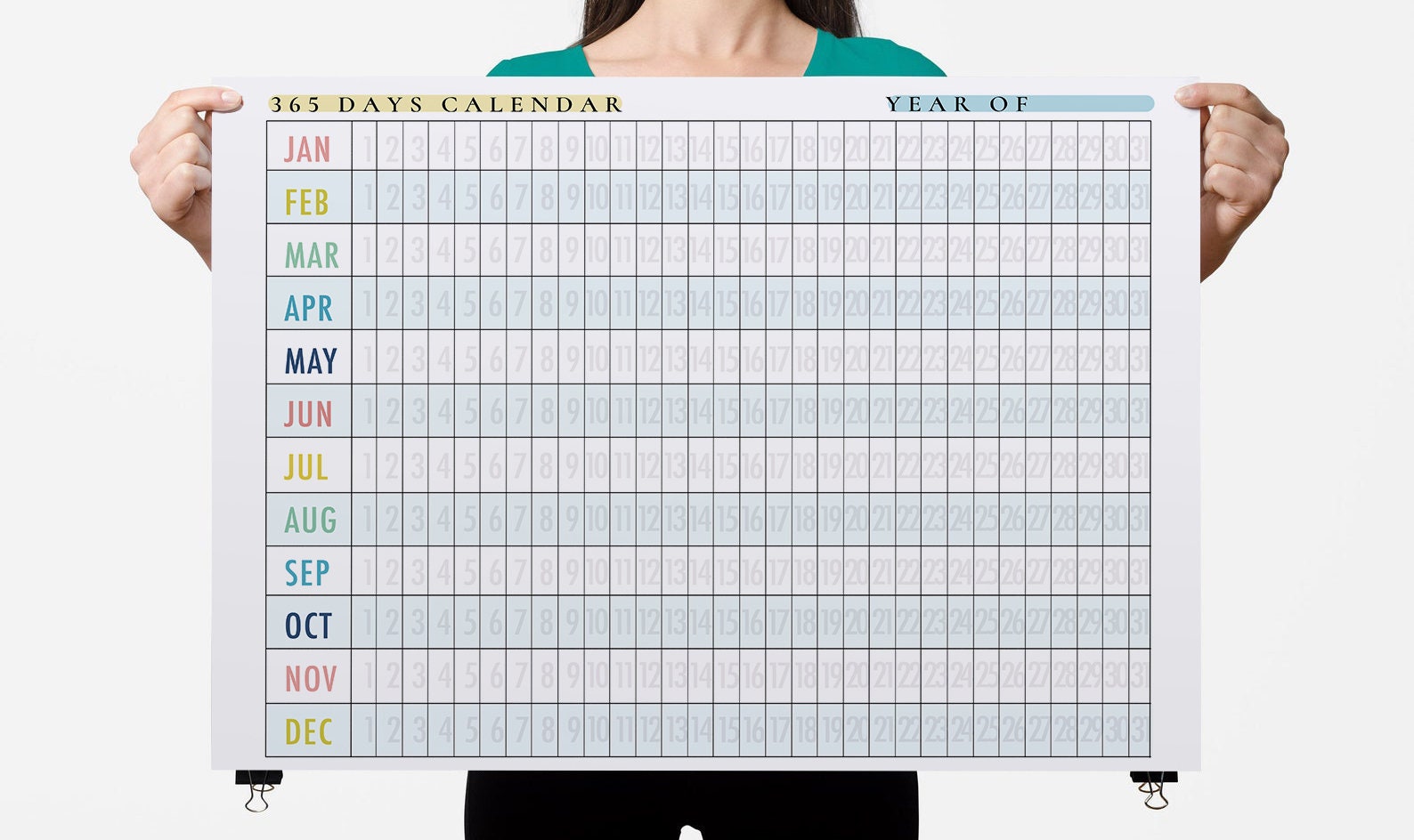 Giant 365-day Wall Calendar: Yearly Habit Tracker (digital Download) - Etsy
