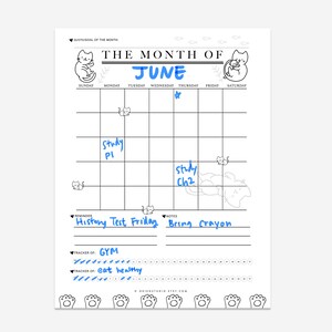 Planner Bundle Printable, Digital Planner, Daily Schedule, Cat Monthly ...