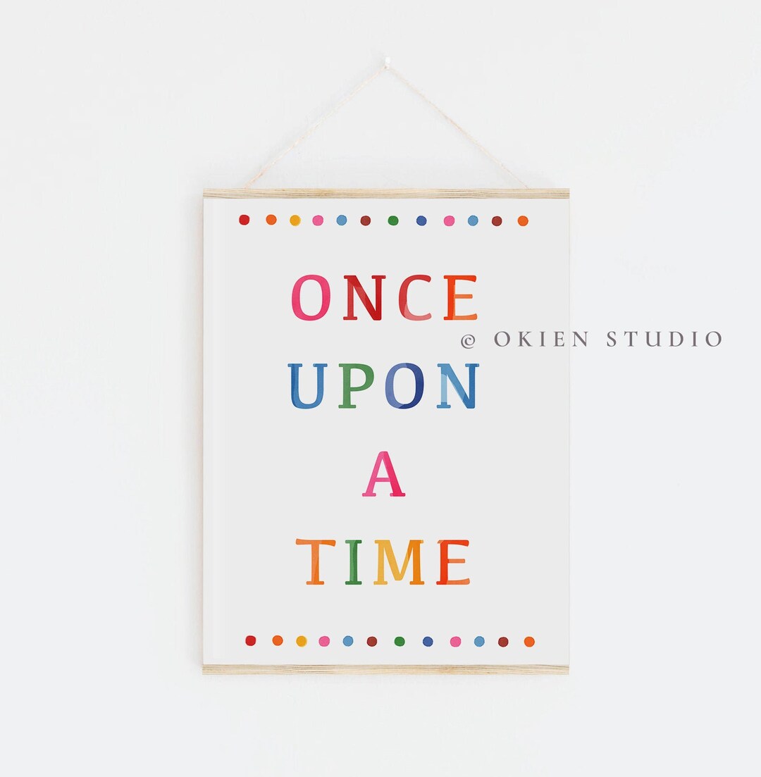 Once Upon a Time Wall Art, Story Time Sign, Kids Reading Art, Playroom ...