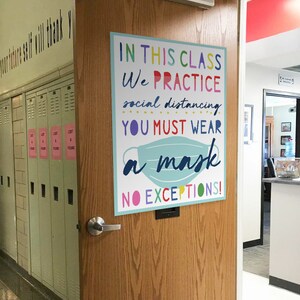 Wear a Mask Sign, Classroom Mask Poster, in This Classroom, Mask Sign ...