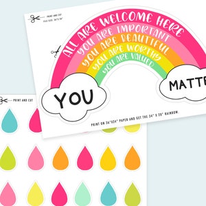 Pink Rainbow Classroom Welcome Sign, Positive Affirmations Poster, Boho ...