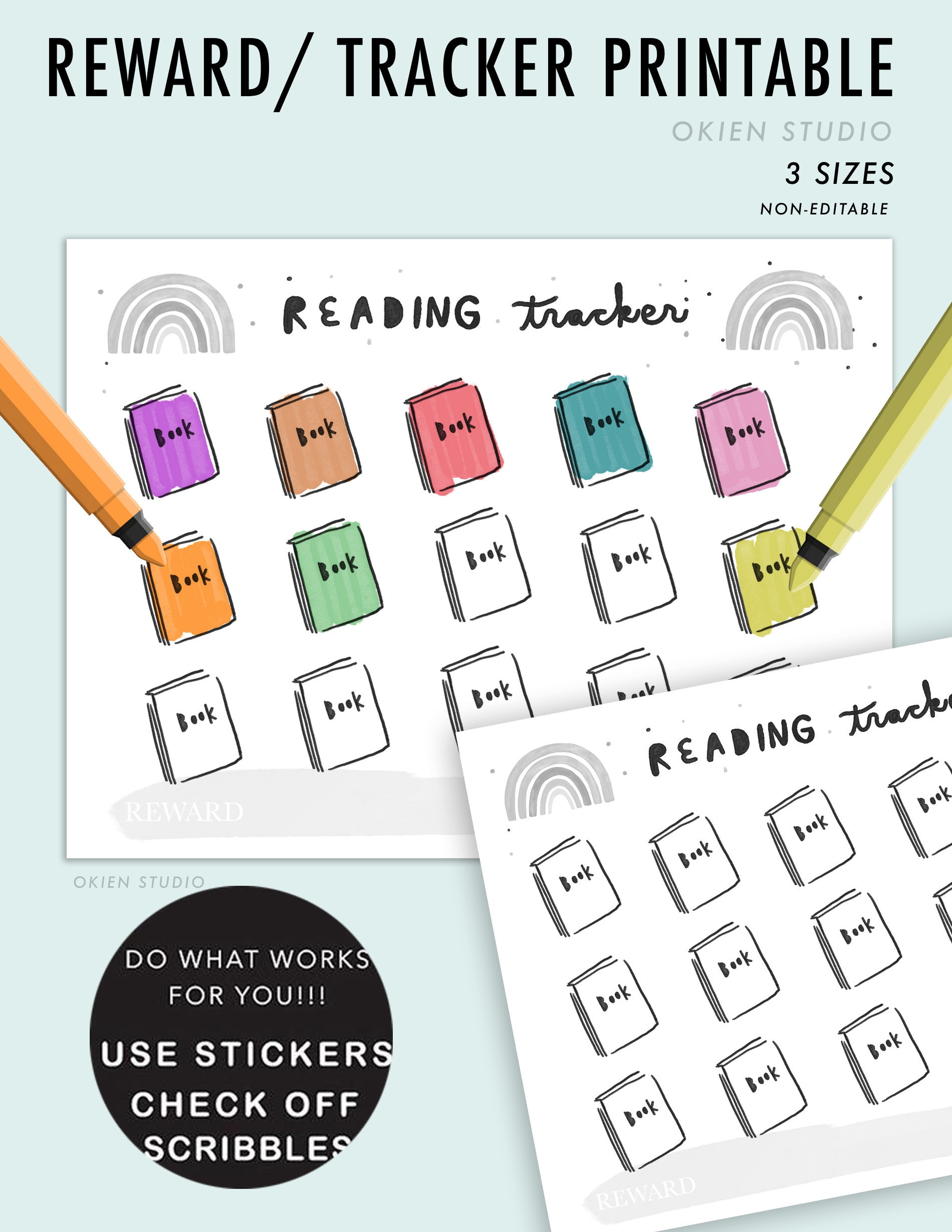 Reading Reward Card Reading Sticker Reward Card Reading log | Etsy