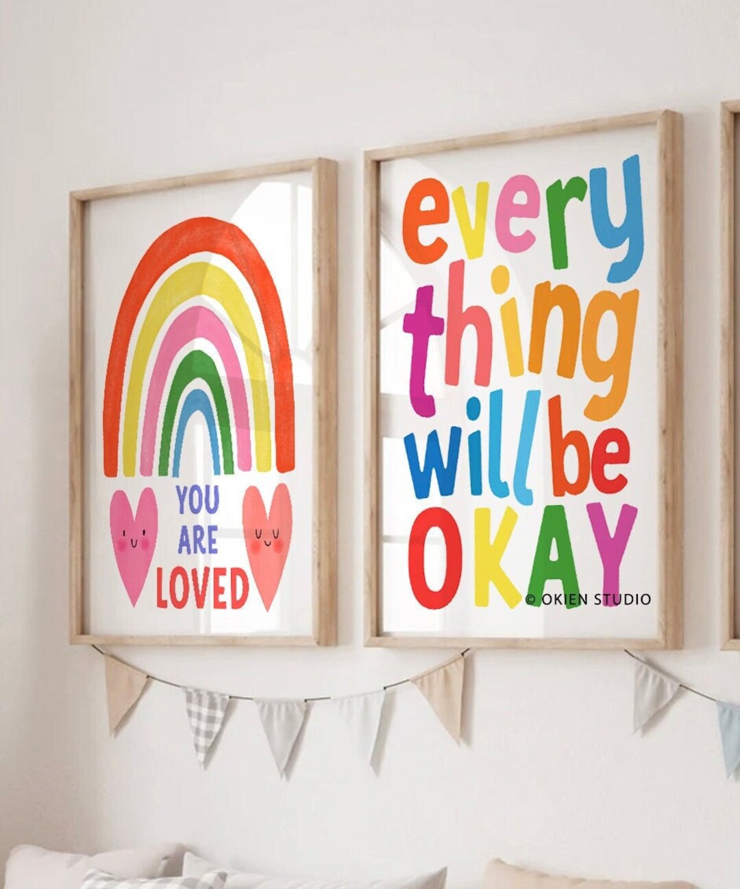 Rainbow Art Print: Kids Room Decor, Everything Will Be Okay (digital ...