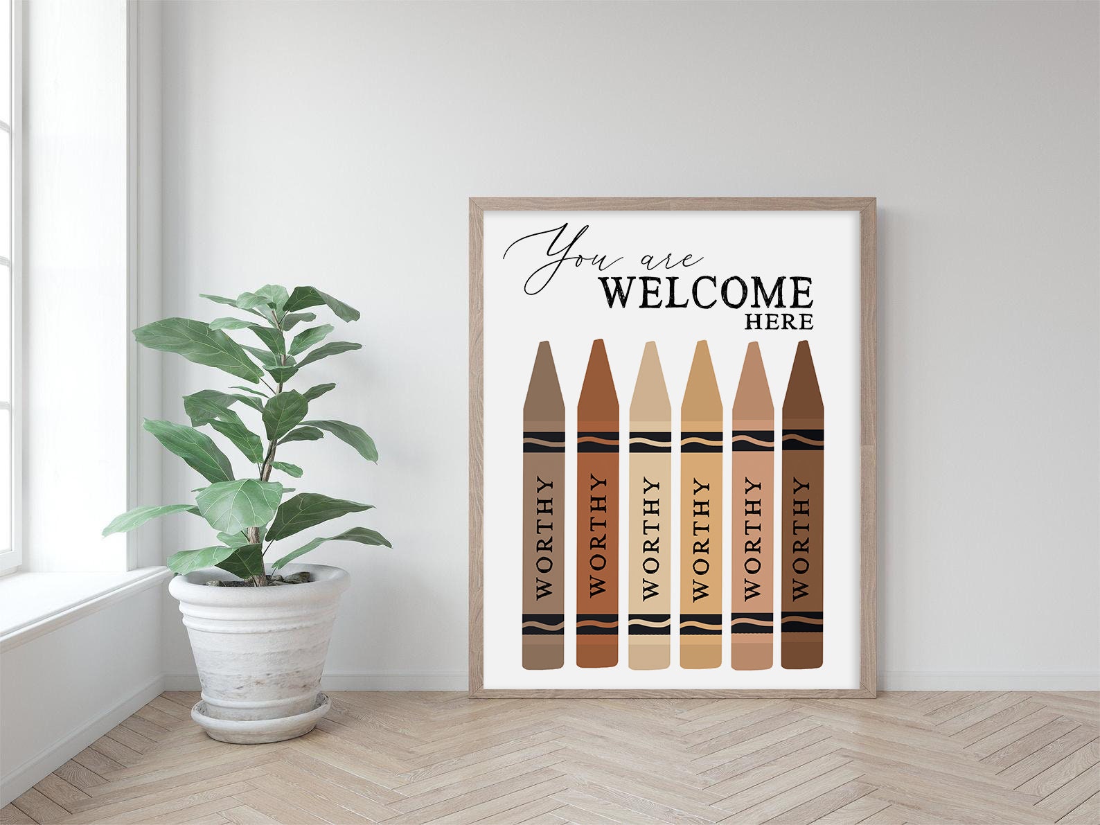 Clasroom Sign Diversity Art Print Classroom Decor All Are | Etsy