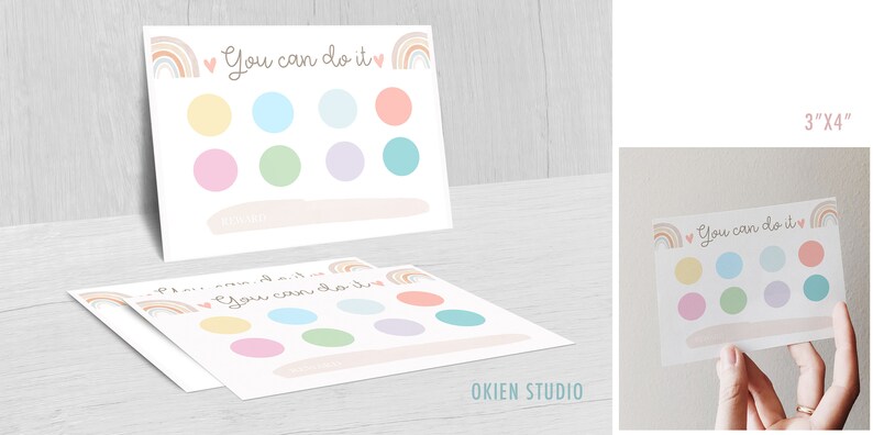 Boho Reward Card Rainbow Reward Chart Kids Reward Card - Etsy