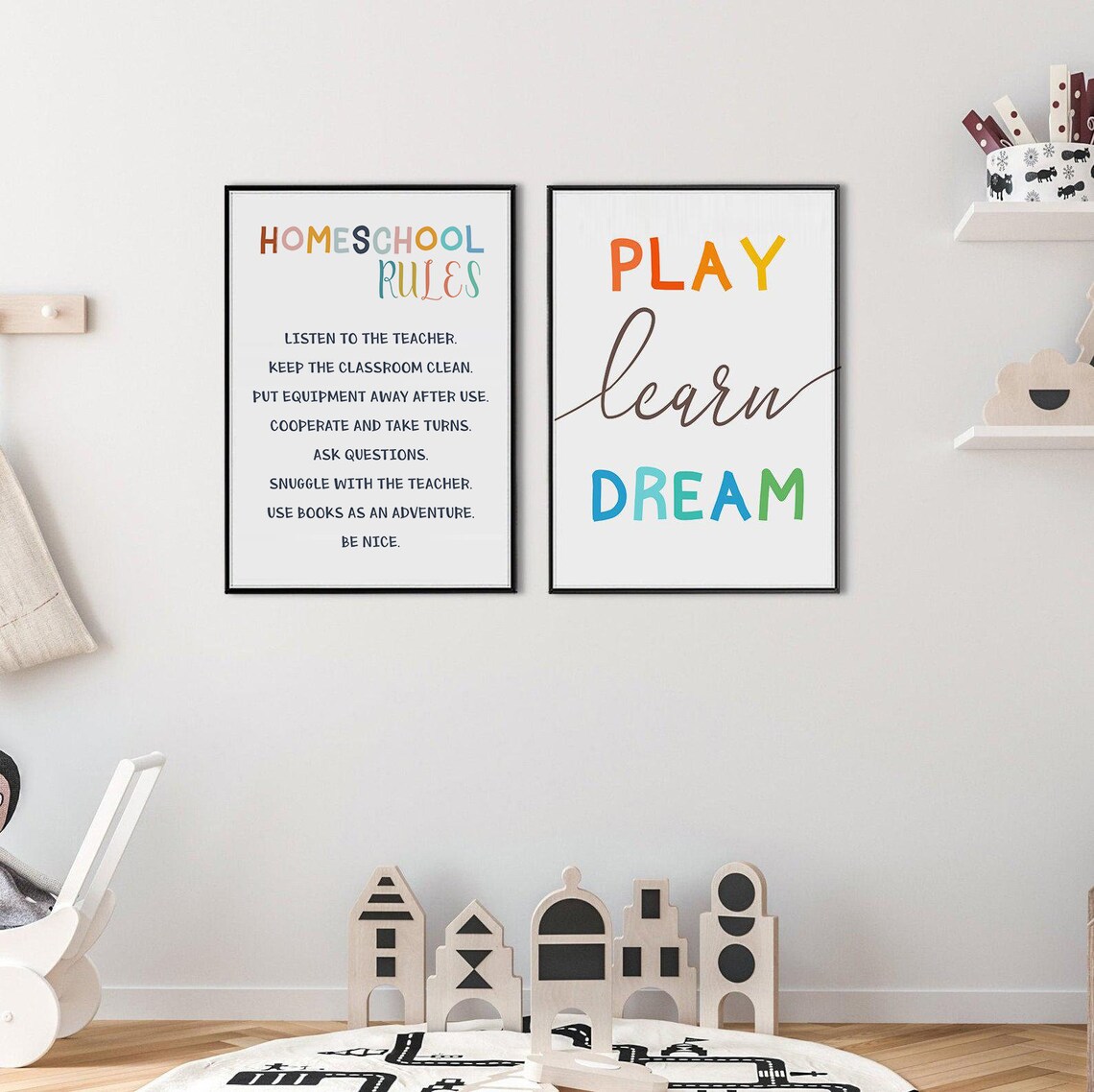 Homeschool Decor Prints: Home Sweet Homeschool, Rules, Play Learn Dream ...