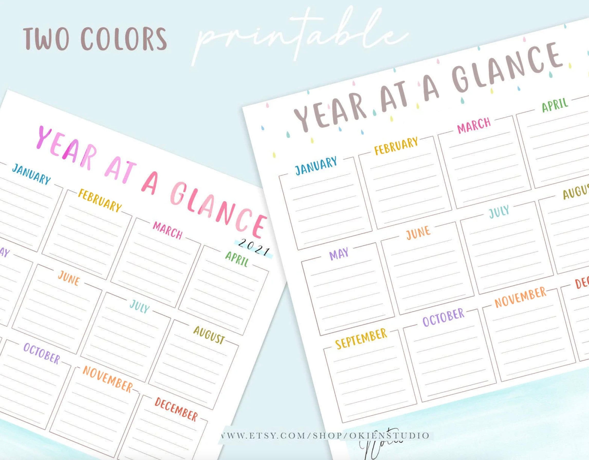 Year at A Glance Year Overview Year Tracker Year Reminder - Etsy