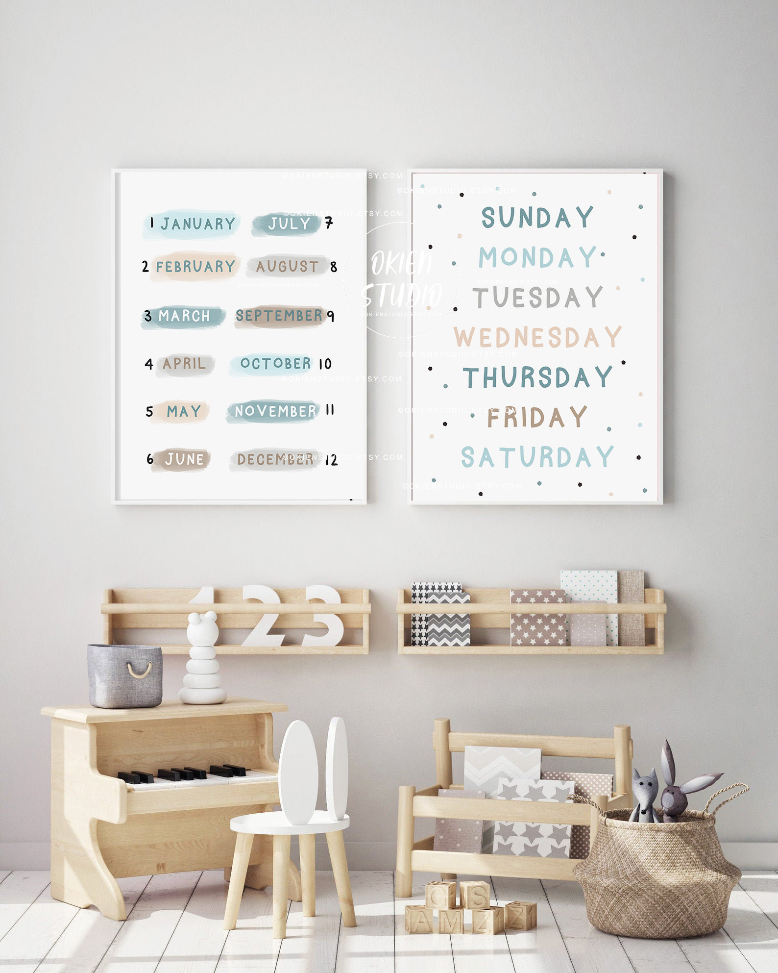 Month of the Year Chart Days of the Week Chart Printable - Etsy Canada
