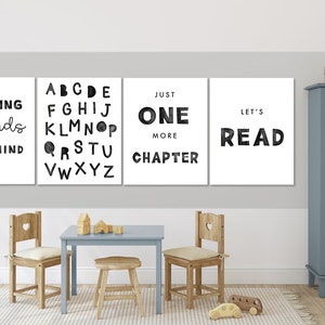 Alphabet Nursery Poster Set – Black & White Nursery Prints Digital ...
