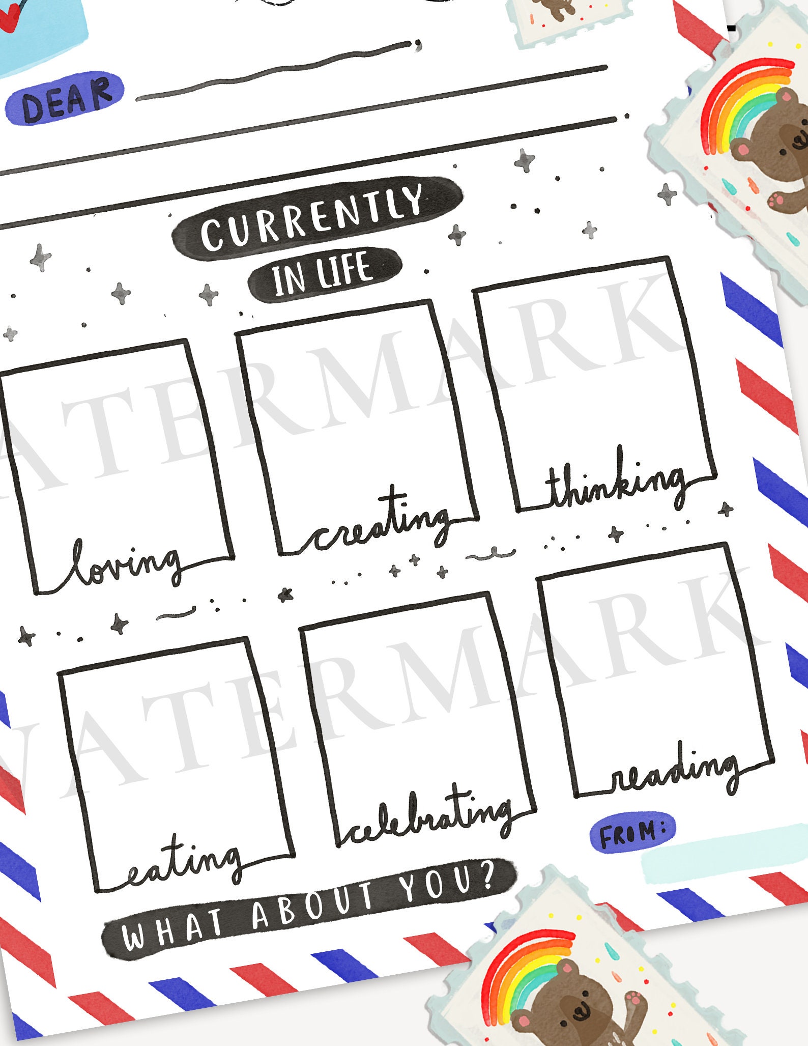 Kids Pen Pal Printable Letter Templates for Kids Letter - Etsy UK