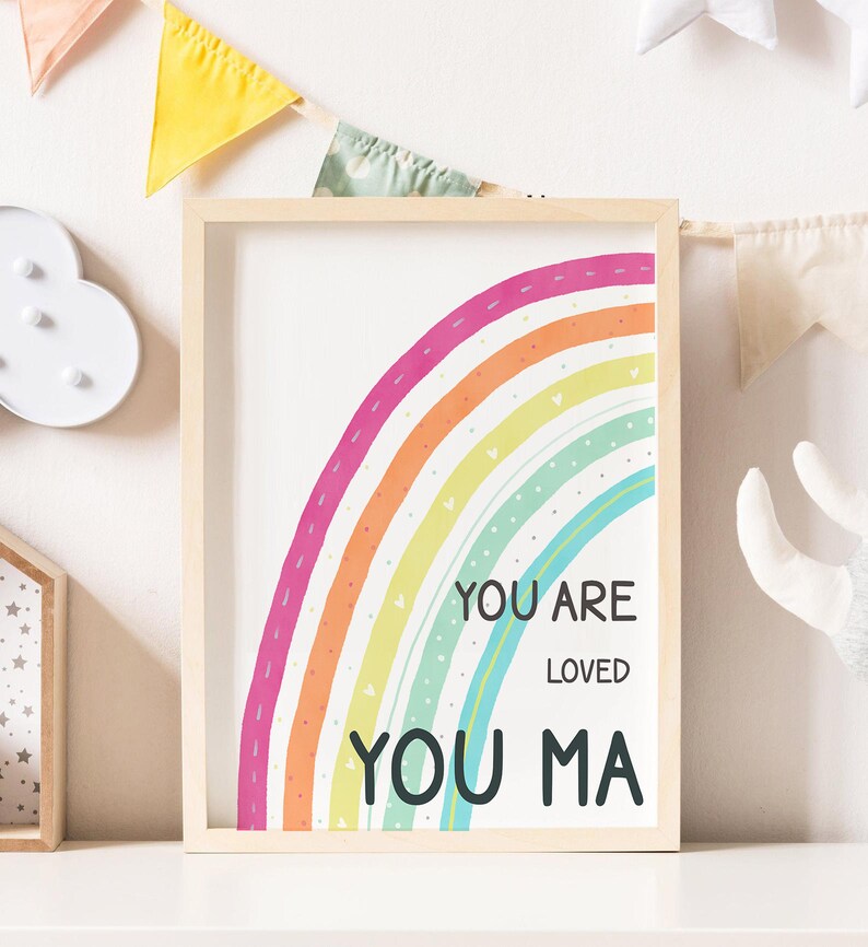 Rainbow Positive Affirmations Poster: Kids Room Wall Art (digital ...