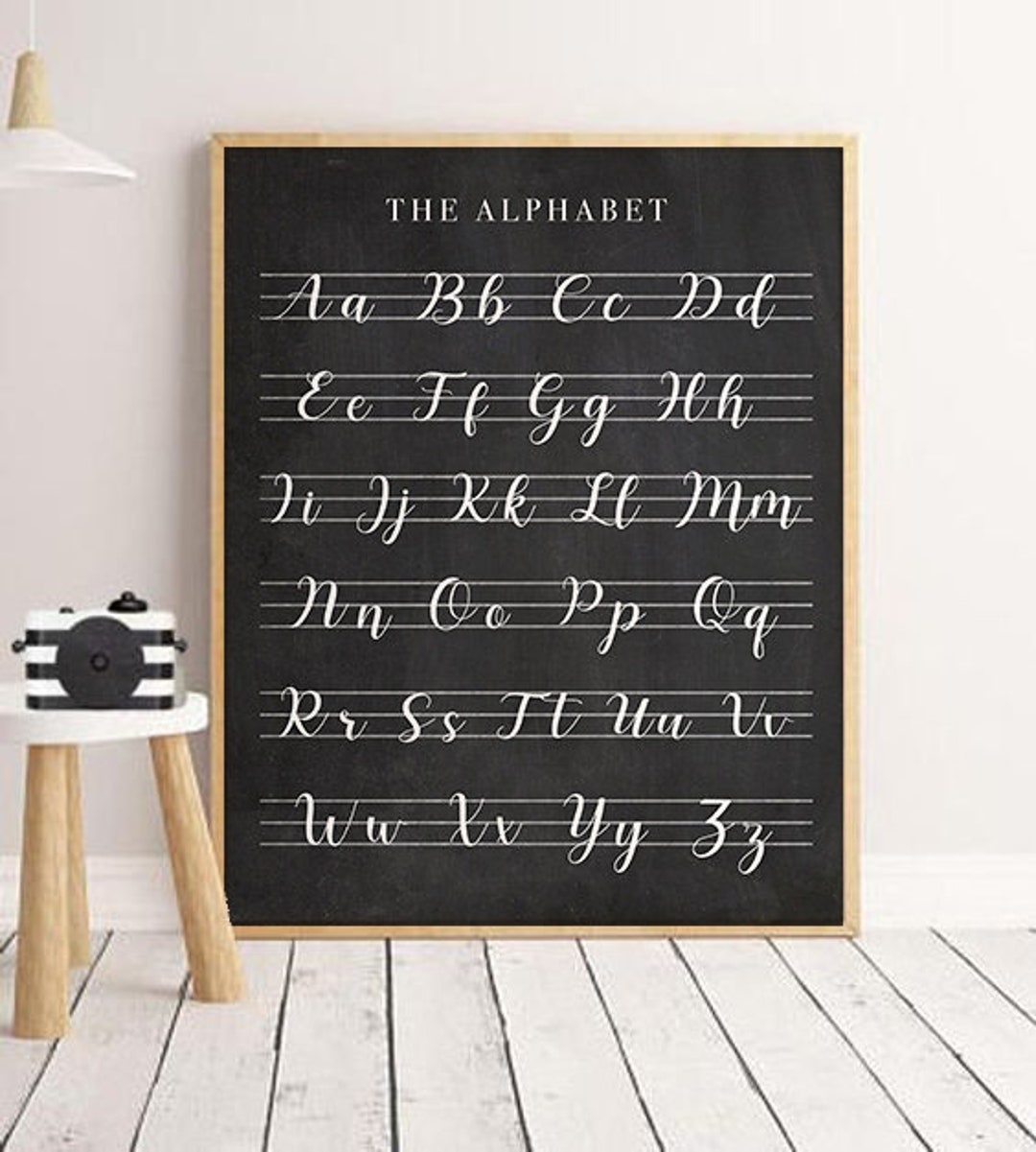 Printable, Chalkboard Poster, A-Z Poster, Alphabet Chart, English ...
