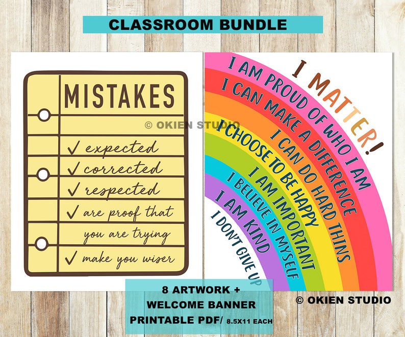 Inclusive Classroom Decor Bundle: Welcome Sign, Positive Affirmations ...