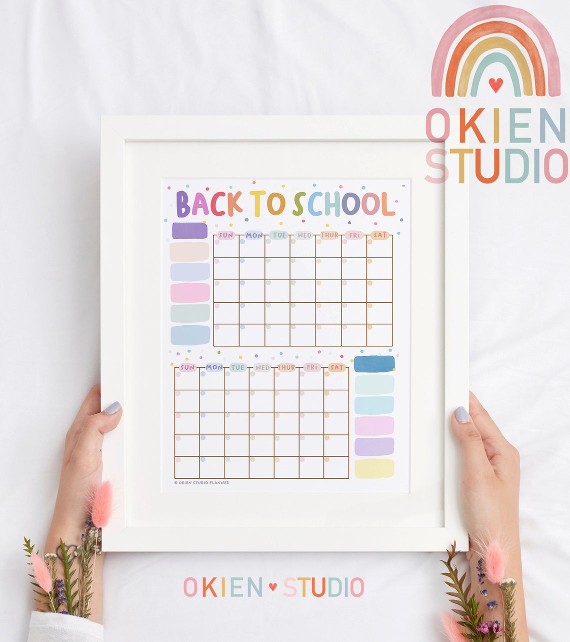 Back to School Calendar: August-september Pastel Planner, ANY Year ...