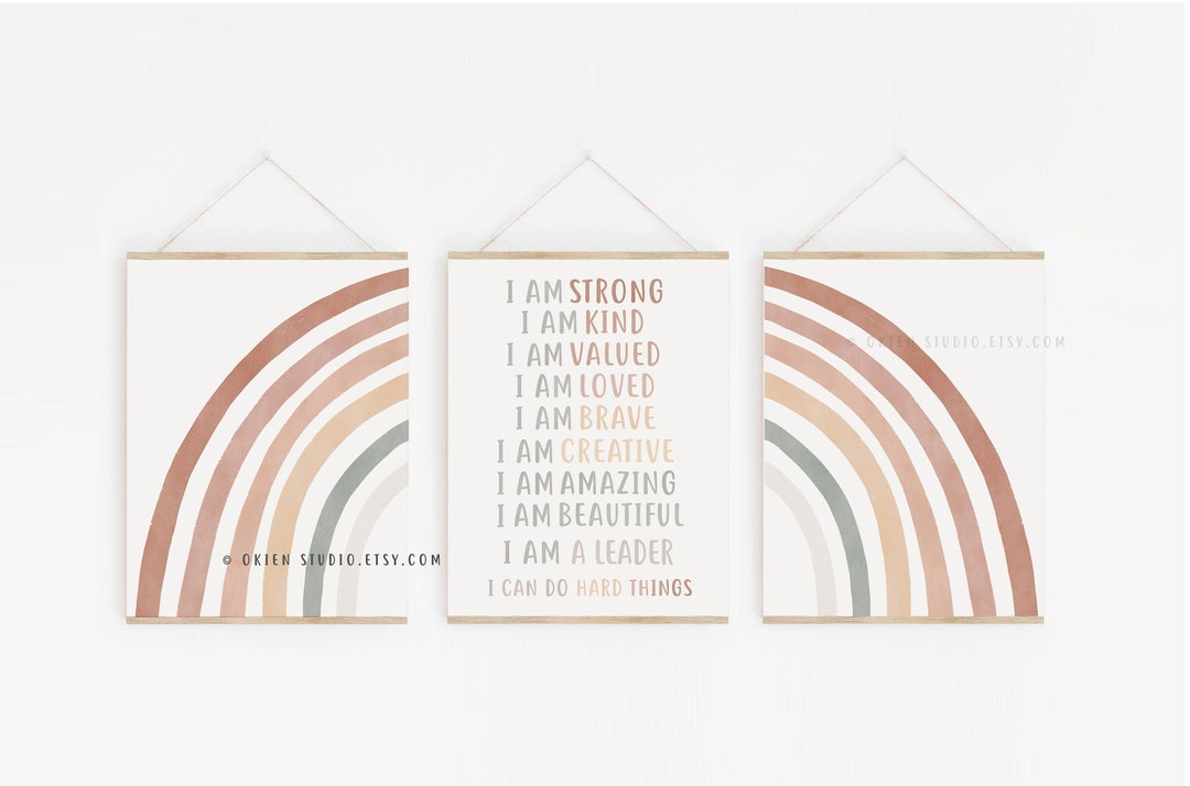 Boho Pastel Rainbow, I Am Enough, Positive Affirmations, Boho Art, Boho ...
