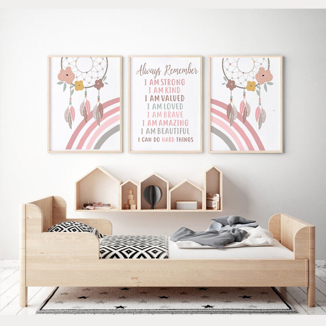 Positive affirmations wall art I am sign dreamcatcher baby | Etsy