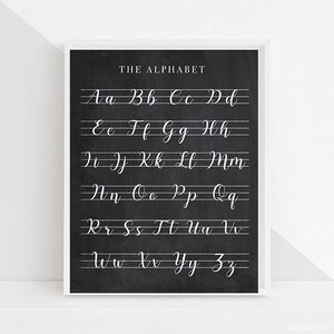 Printable, Chalkboard Poster, A-Z Poster, Alphabet Chart, English ...