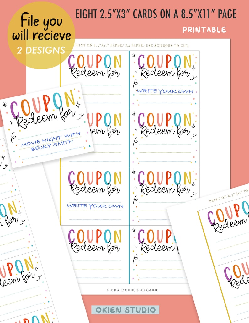 Redeem Card Coupon Redeem Card Printable Good Behavior - Etsy