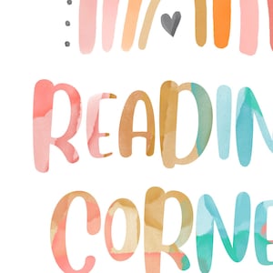 Reading Corner Sign – Pastel Rainbow Door Art Digital Download - Etsy