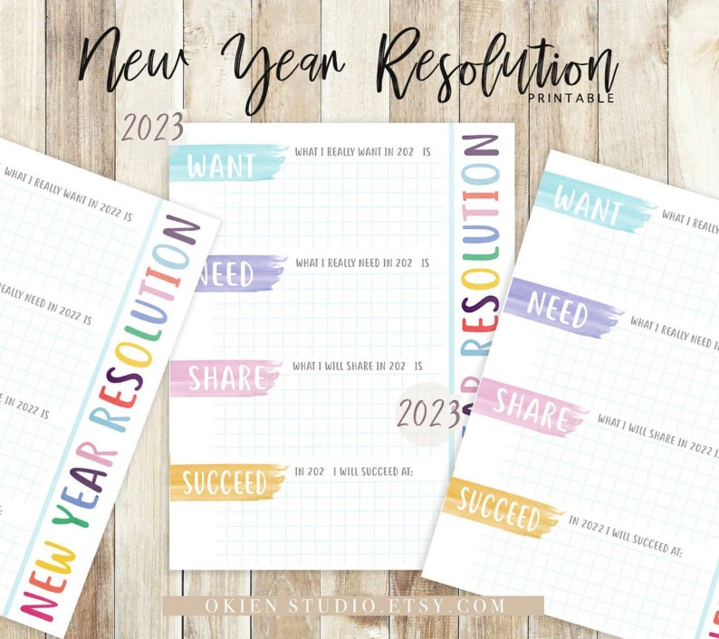 2023 Resolutions Printable 2023 Planner Digital 2023 Goals - Etsy