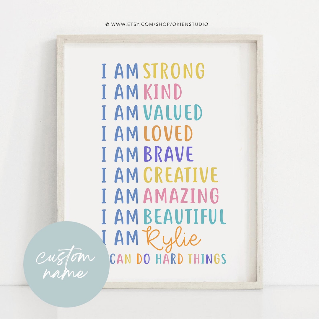 Kids Wall Art, Kids Affirmations, Personalized Kids, Boys Nursery ...